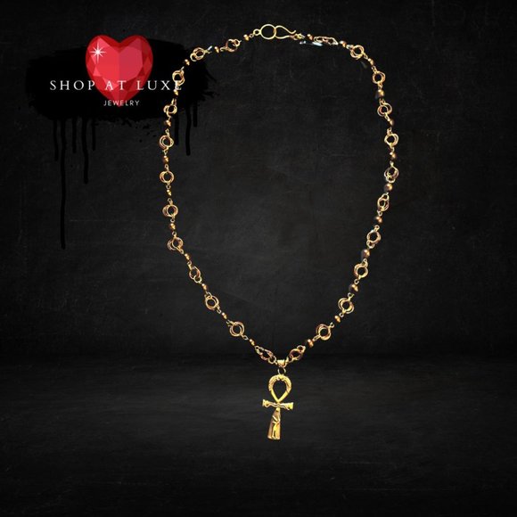 Shopatluxe | Jewelry | Egyptian Ankh Fertility Goddess Beaded Chainmail ...